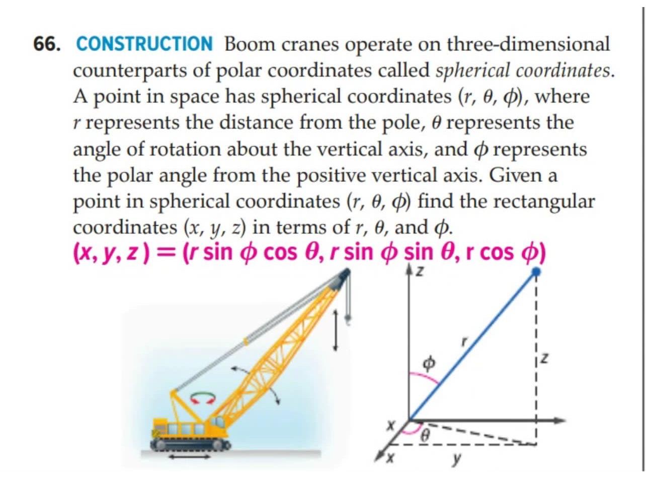 Solved CONSTRUCTION Boom cranes operate on three-dimensional | Chegg.com