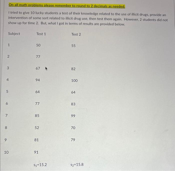 Solved On all math problems please remember to round to 2 | Chegg.com