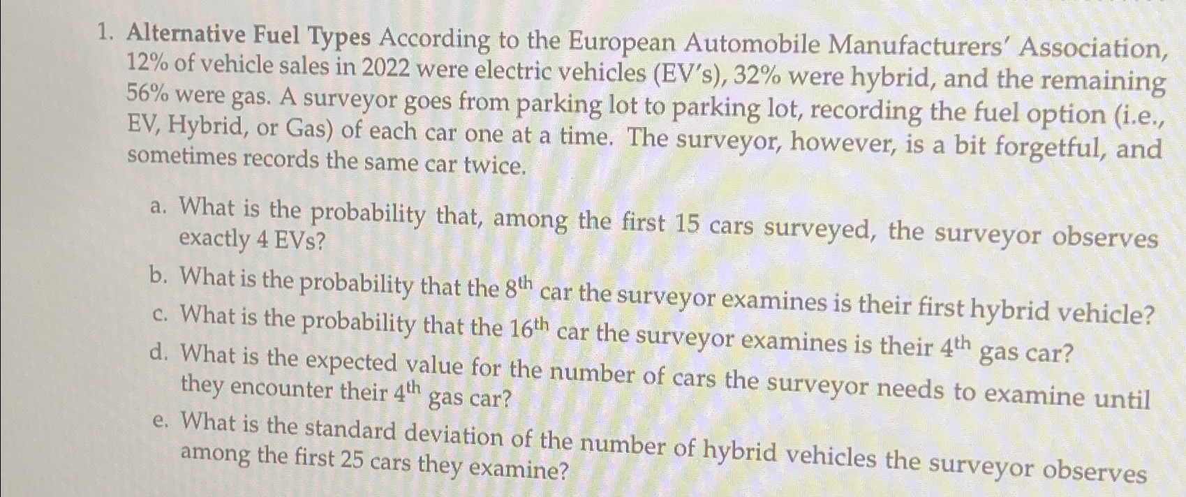 Solved Alternative Fuel Types According to the European | Chegg.com