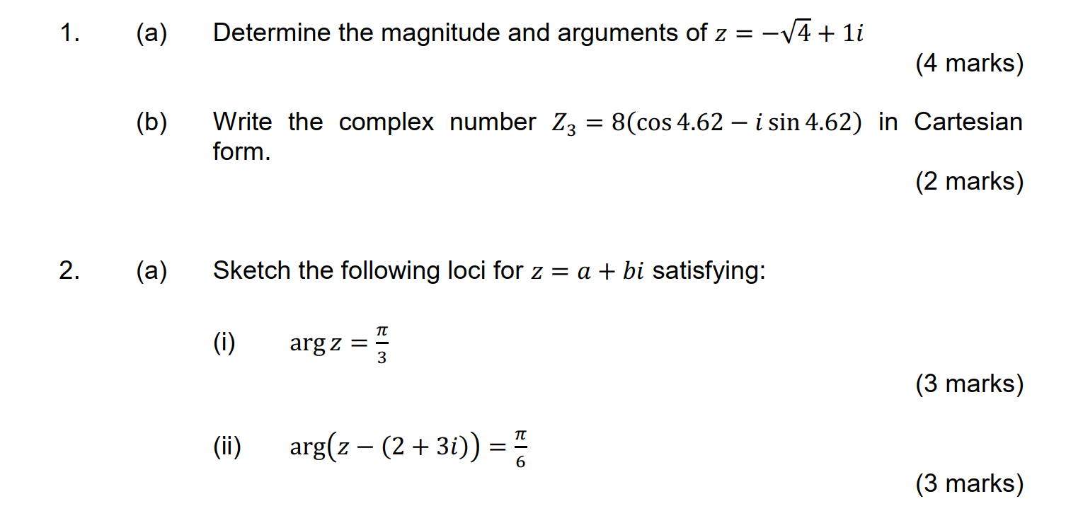 Solved (a) ﻿Determine the magnitude and arguments of | Chegg.com