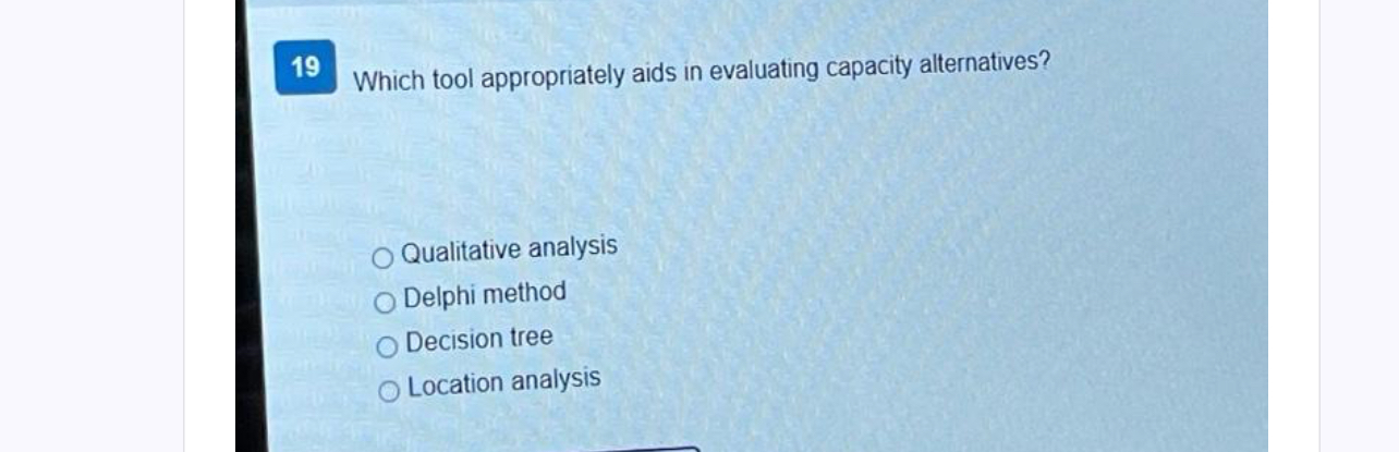 Solved Which tool appropriately aids in evaluating capacity | Chegg.com