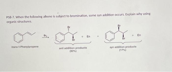 Solved PS8-7. When the following alkene is subject to | Chegg.com