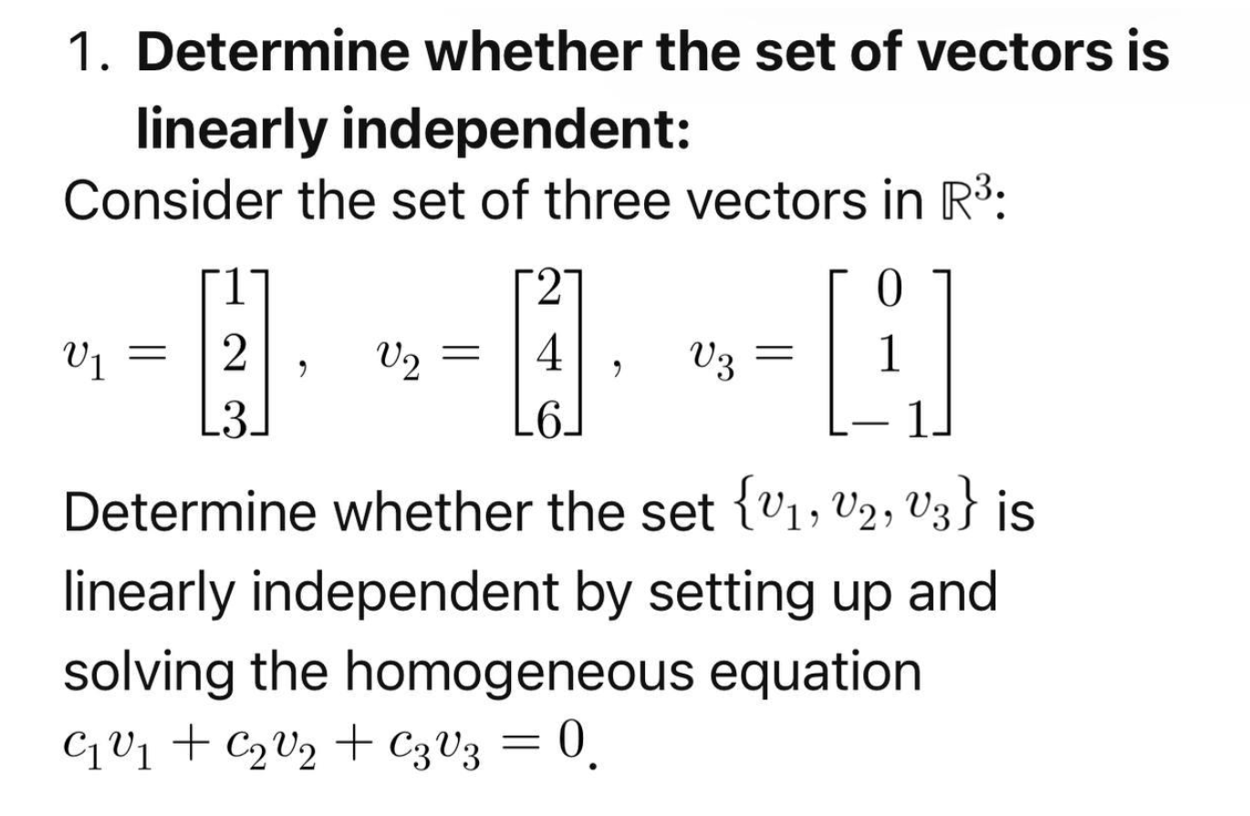 Solved Determine whether the set of ﻿vectors islinearly | Chegg.com