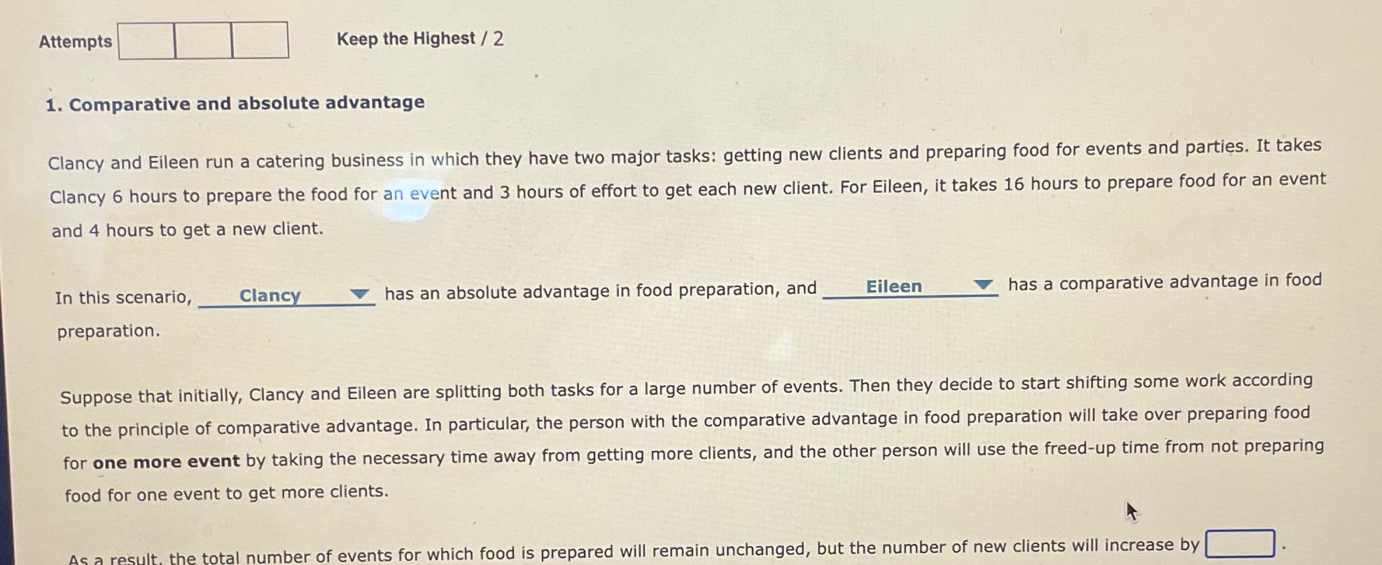 Solved AttemptsKeep the Highest ?2Comparative and absolute | Chegg.com