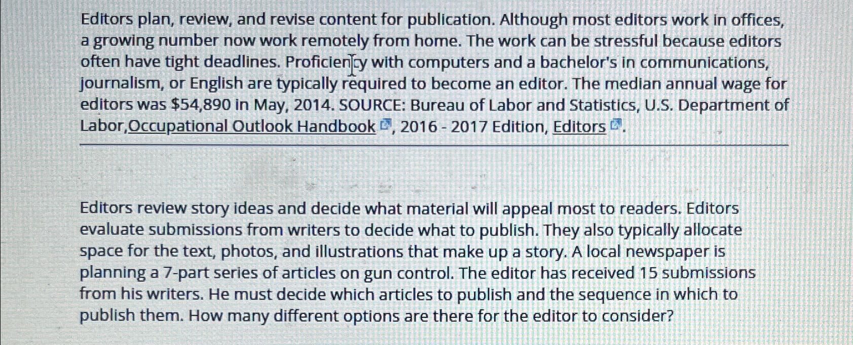 Solved Editors plan, review, and revise content for | Chegg.com