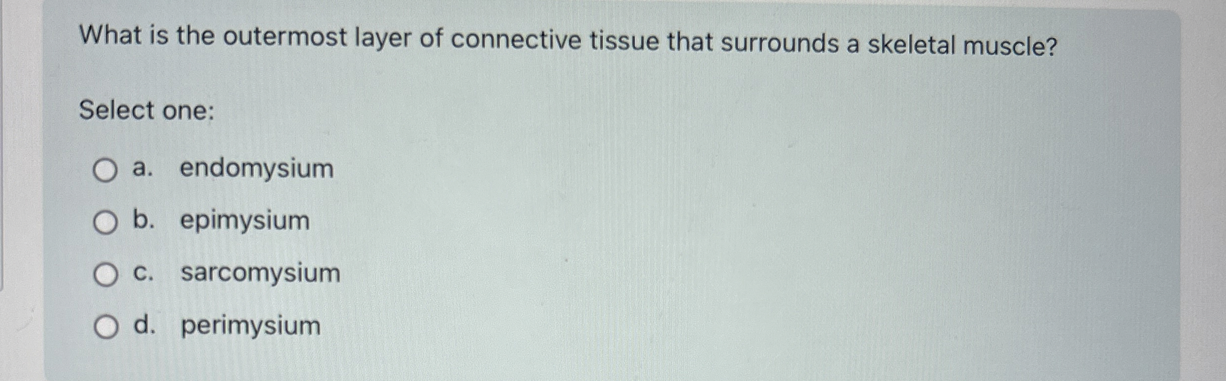 Solved What is the outermost layer of connective tissue that | Chegg.com