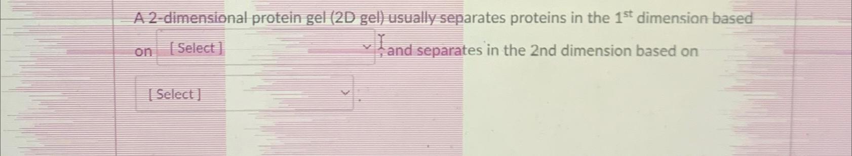 Solved A 2-dimensional protein gel (2D gel) ﻿usually | Chegg.com