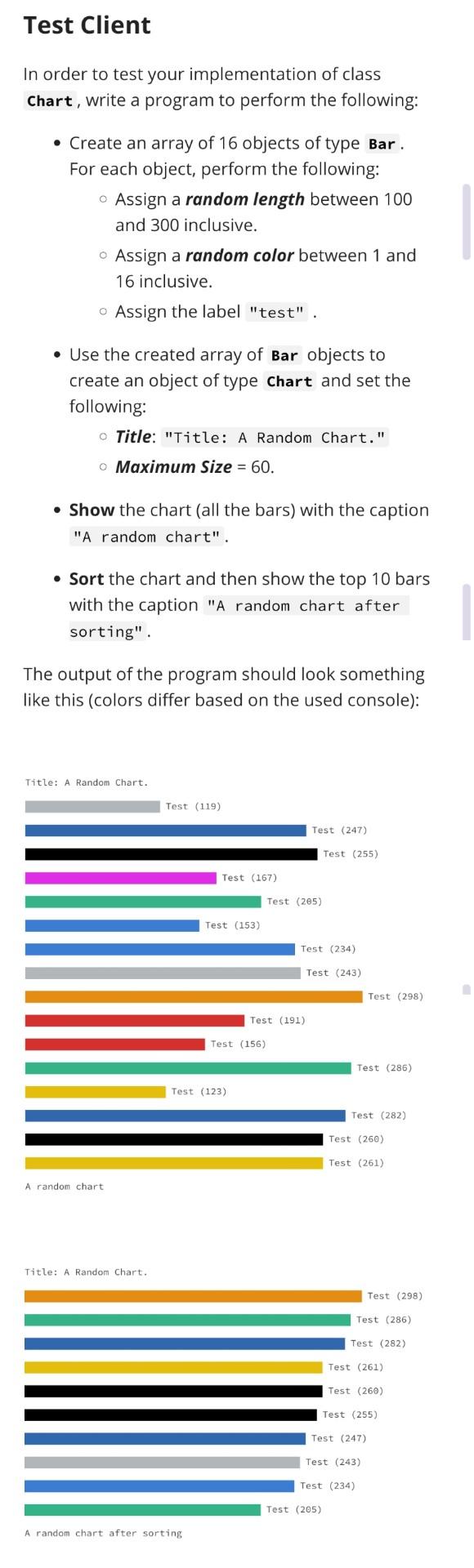 Solved Part 1: A Bar for Charts! @ Points: 25% Required API | Chegg.com
