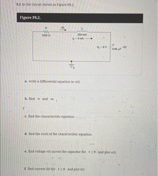 Solved 8.2 In the circuit shown in Figure P8.2, Figure P8.2. | Chegg.com