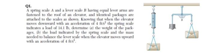 Solved B 1. A spring scale A and a lever scale B having | Chegg.com