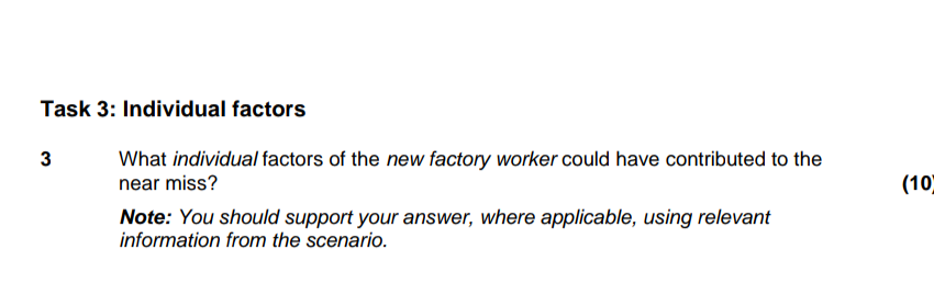 Solved Task 3: Individual factors3 ﻿What individual factors | Chegg.com