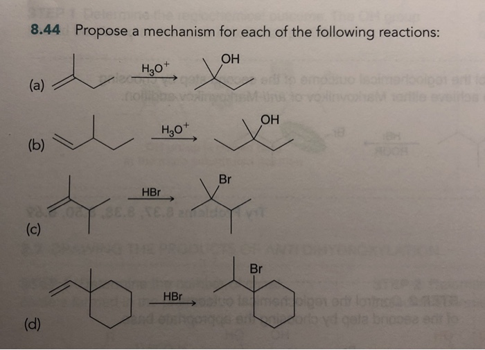 Solved 8.44 Propose a mechanism for each of the following | Chegg.com