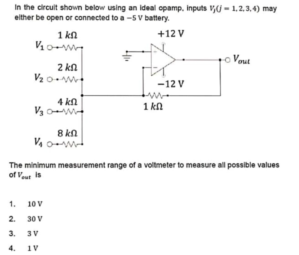 Solved In the circuit shown below using an ideal opamp, | Chegg.com