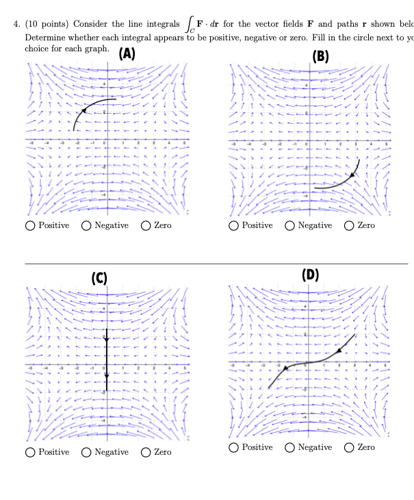 [Solved]: (10 points) Consider the line integrals int_C F*d