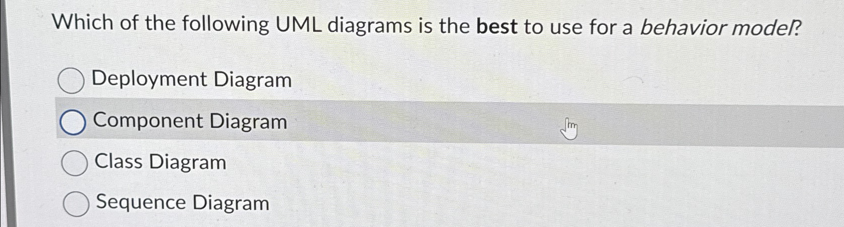 Solved Which of the following UML diagrams is the best to | Chegg.com