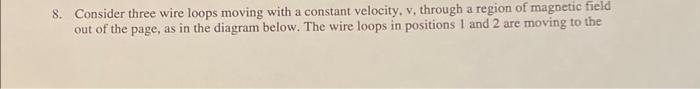 Solved 8. Consider three wire loops moving with a constant | Chegg.com