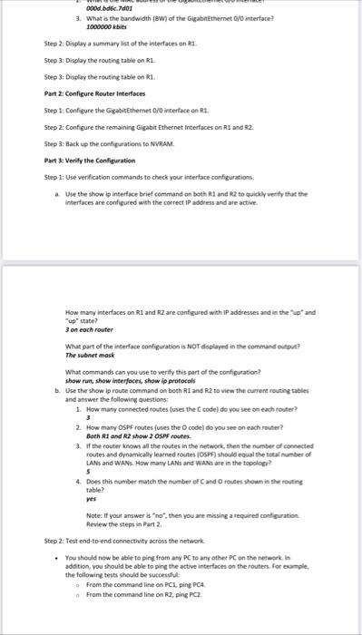 Solved Project Title: Connect a Router to a LAN Addressing | Chegg.com