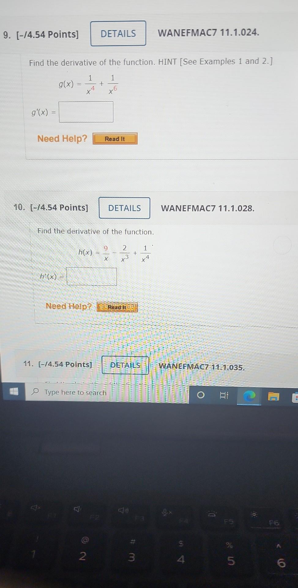 Solved WANEFMAC7 11.1.024. Find the derivative of the | Chegg.com