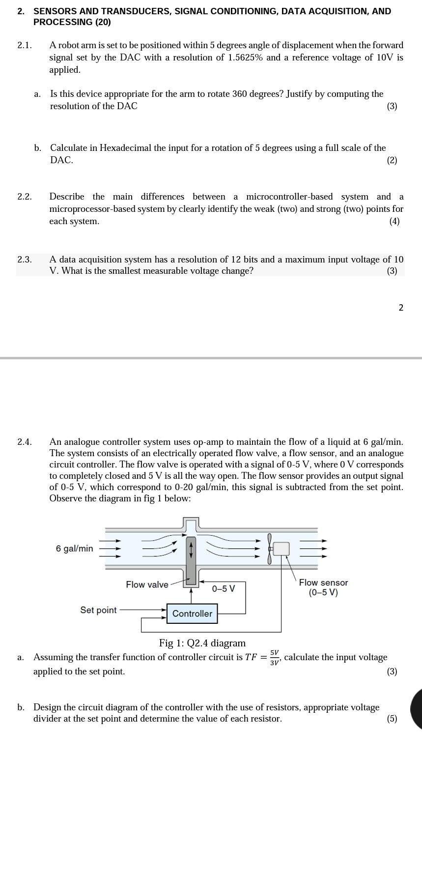 Solved 2. SENSORS AND TRANSDUCERS, SIGNAL CONDITIONING, DATA | Chegg.com