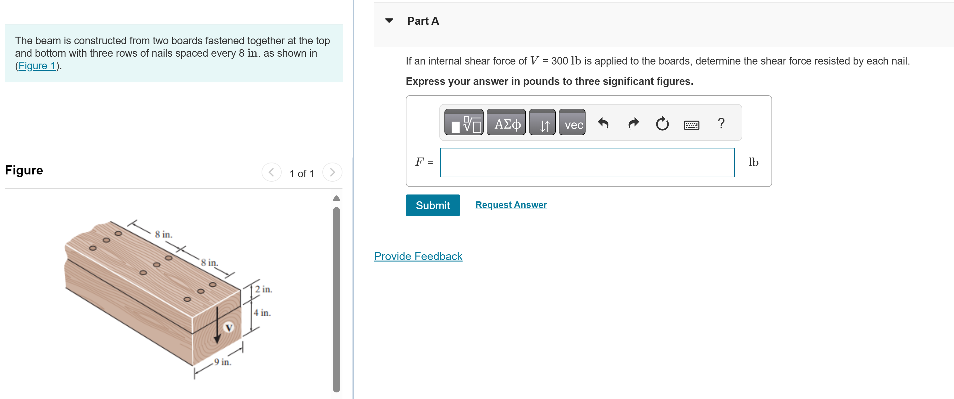Solved Part A The beam is constructed from two boards | Chegg.com
