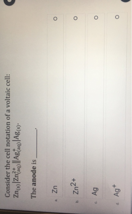 Solved Consider the cell notation of a voltaic cell: | Chegg.com