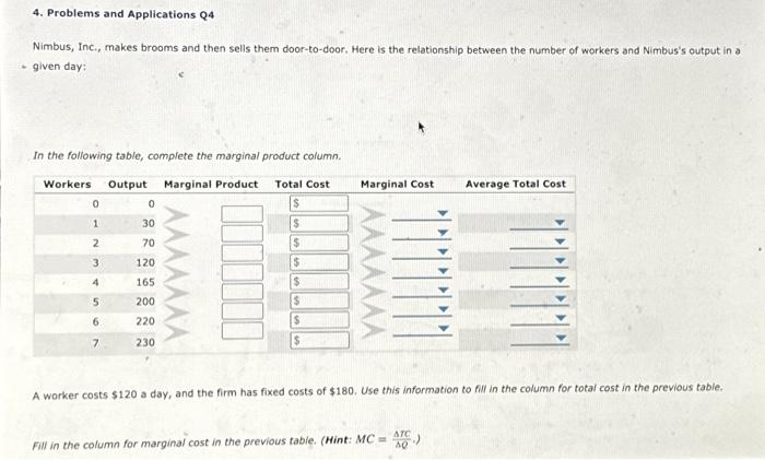Solved 4 4. Problems and Applications Q4 Nimbus, Inc., makes | Chegg.com