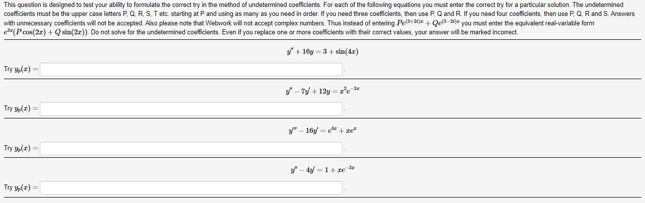 Solved e3x(Pcos(2x)+Qsin(2x)). ﻿Do not solve for the | Chegg.com