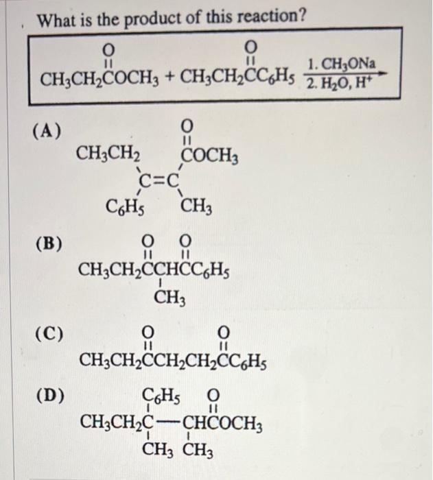 Solved What is the product of this reaction? o 0 1. CH3ONa | Chegg.com