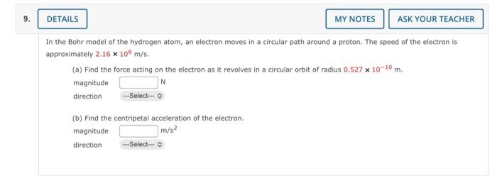 Solved In the Bohr model of the hydrogen atom, an electron | Chegg.com