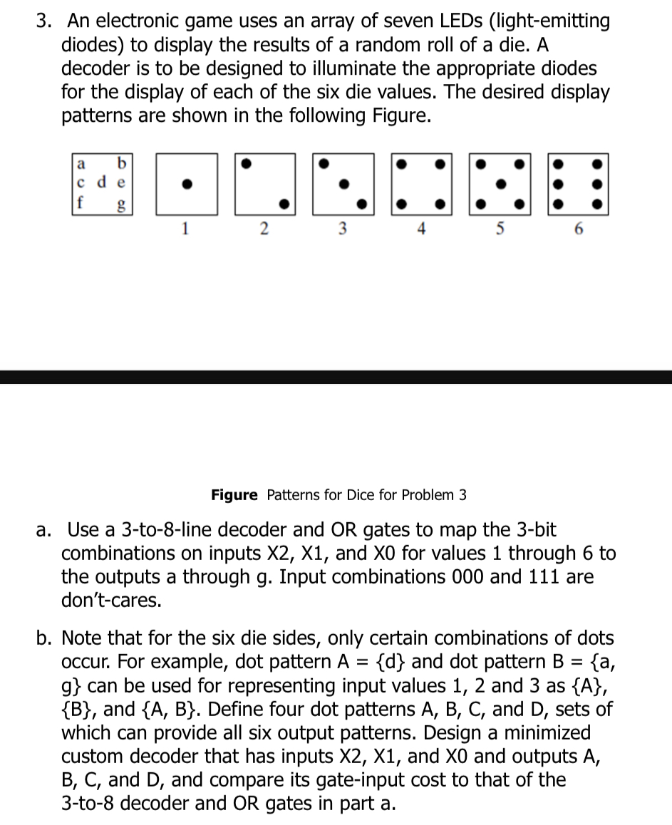 Solved An electronic game uses an array of seven LEDs | Chegg.com