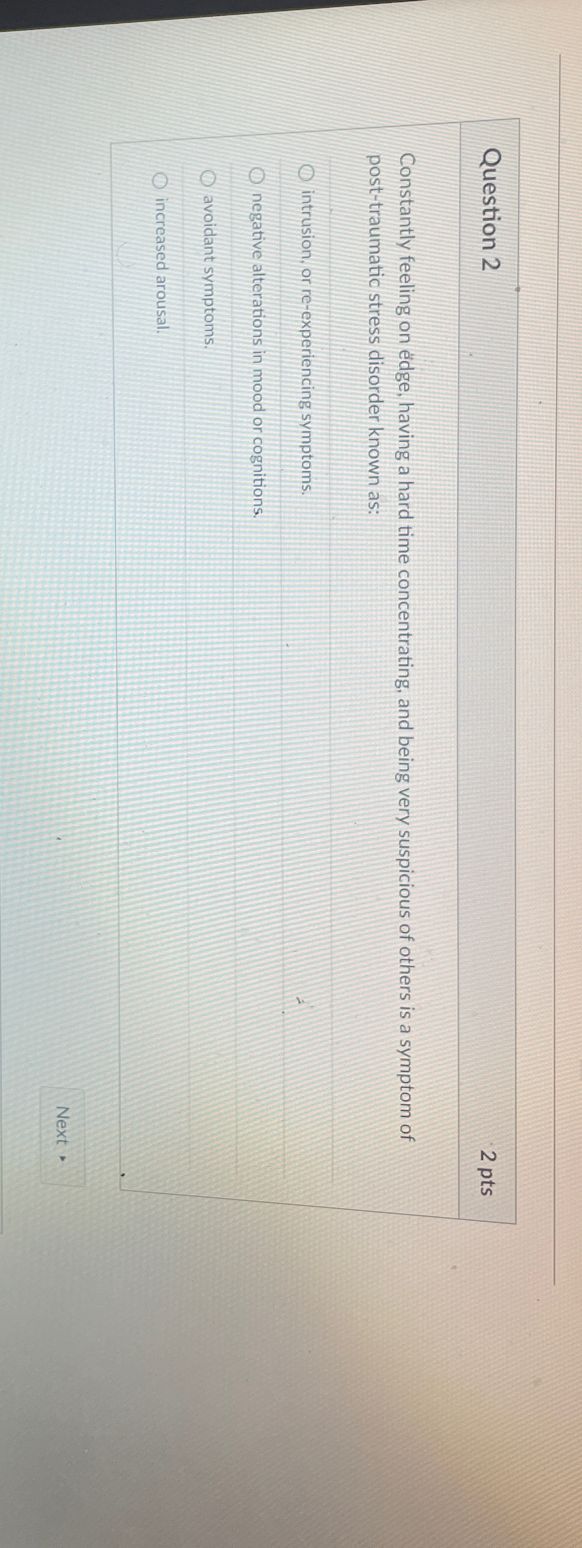 Solved Question 22ptsConstantly feeling on ëdge, ﻿having a | Chegg.com