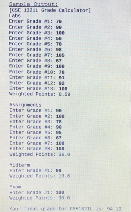 Solved grades using a process called "weighted averages". | Chegg.com