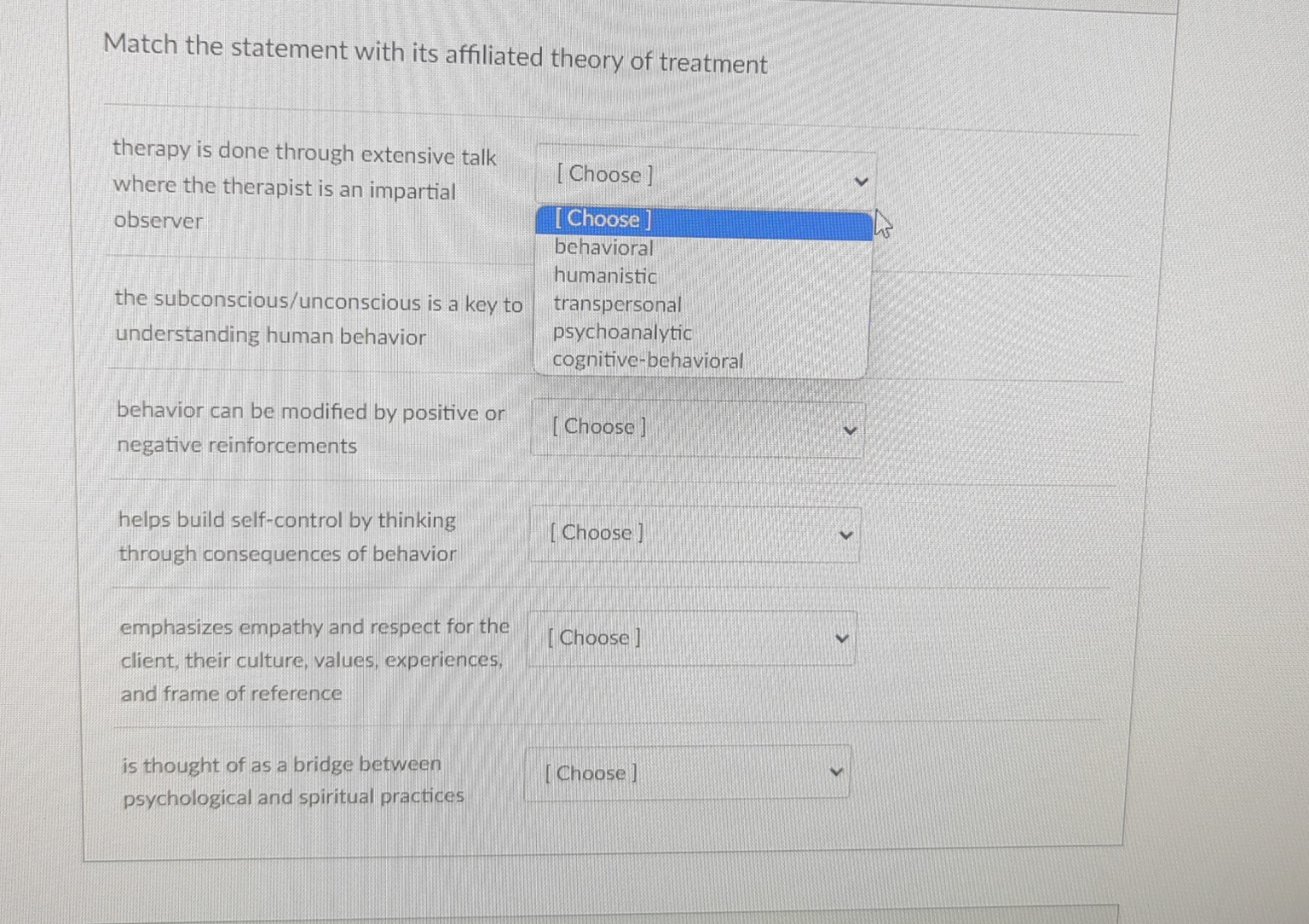 Solved Match the statement with its affiliated theory of | Chegg.com