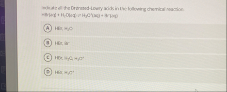 Solved Indicate all the Bronsted-Lowry acids in the | Chegg.com
