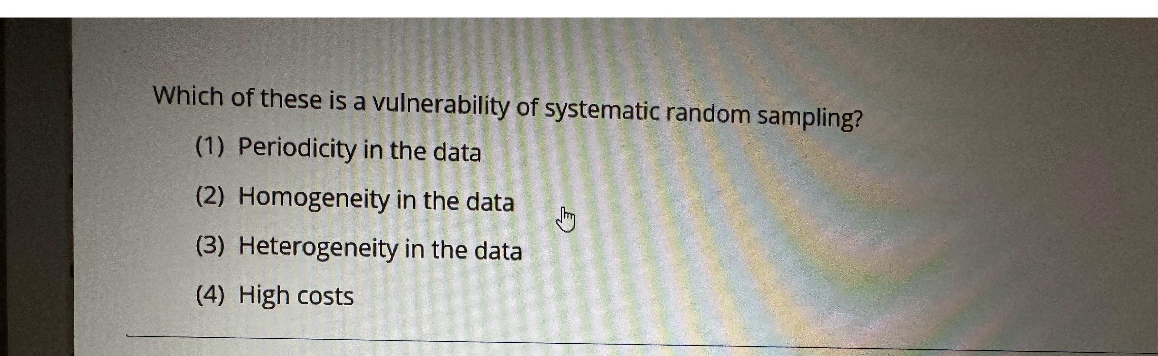 Solved Which of these is a vulnerability of systematic | Chegg.com