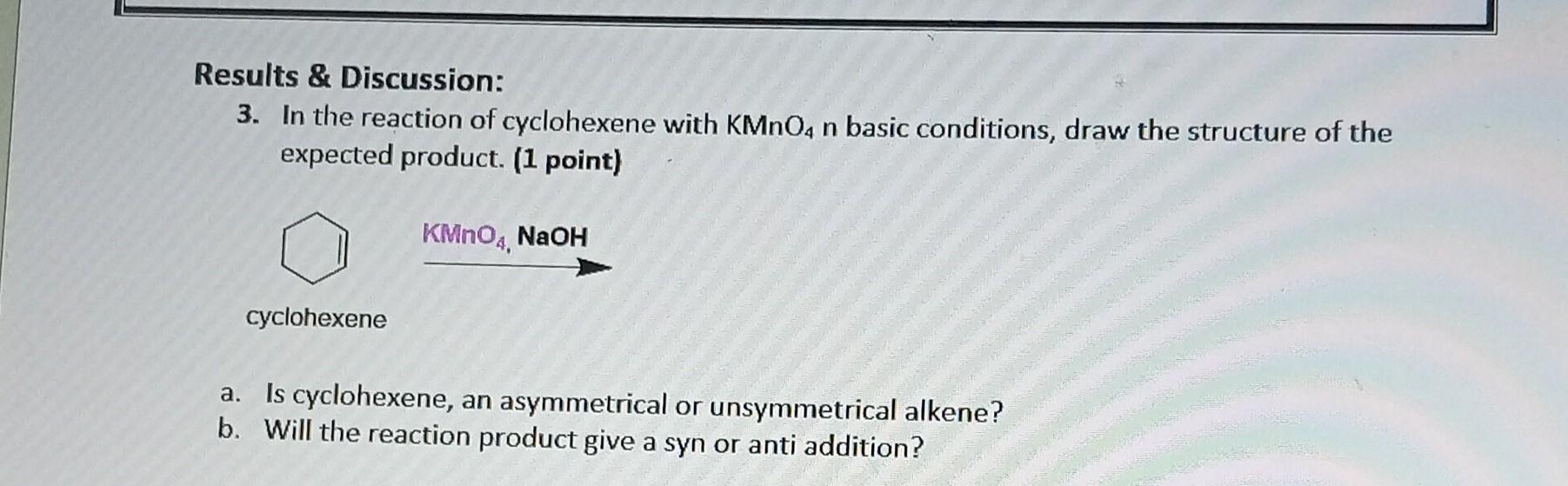 Solved esults \& Discussion: 3. In the reaction of | Chegg.com