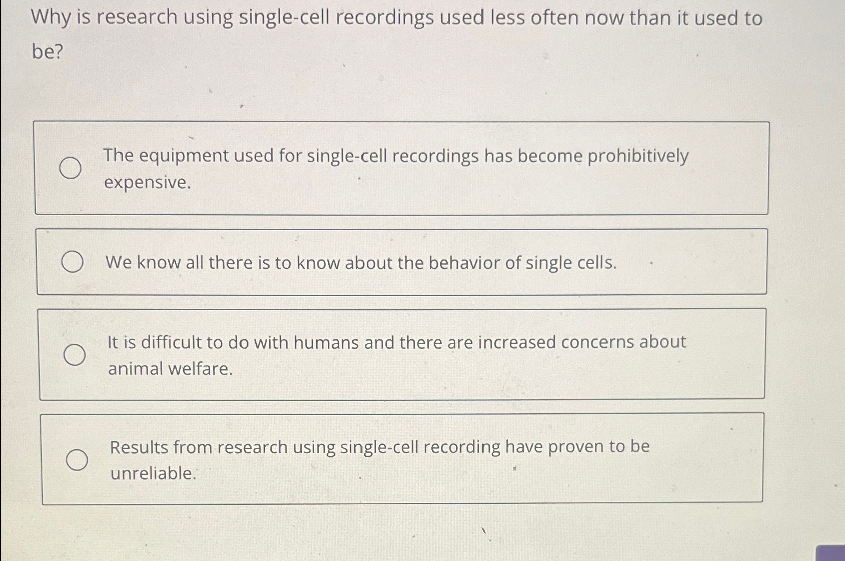 Solved Why is research using single-cell recordings used | Chegg.com