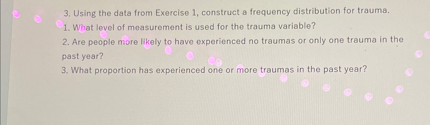 Solved Using The Data From Exercise 1 ﻿construct A 