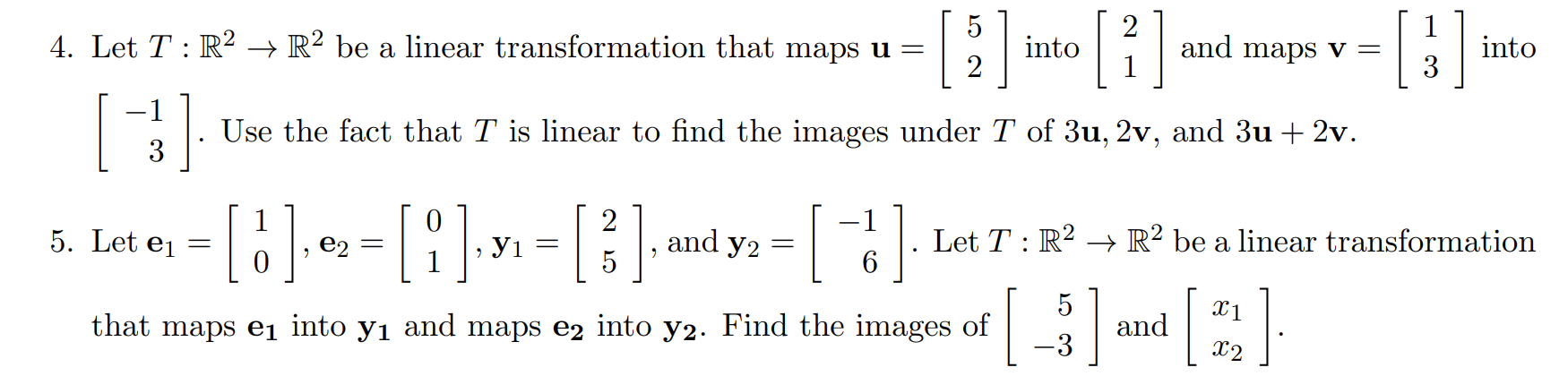 Solved Let T:R2→R2 ﻿be a linear transformation that maps | Chegg.com