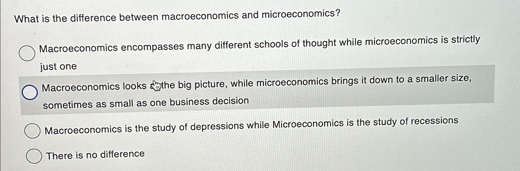 Solved What is the difference between macroeconomics and | Chegg.com