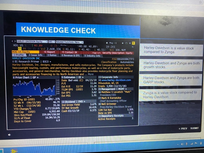 Solved KNOWLEDGE CHECK Look at the below Description pages | Chegg.com