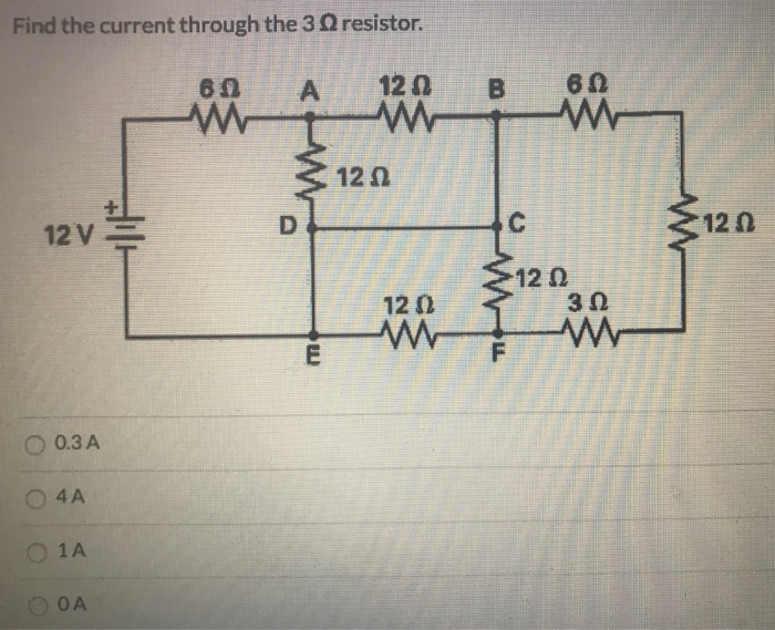 Solved Find the current through the 3Qresistor. 60 A 120 60 | Chegg.com