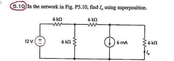 Solved (5.10 In the network in Fig. P5.10, find I using | Chegg.com