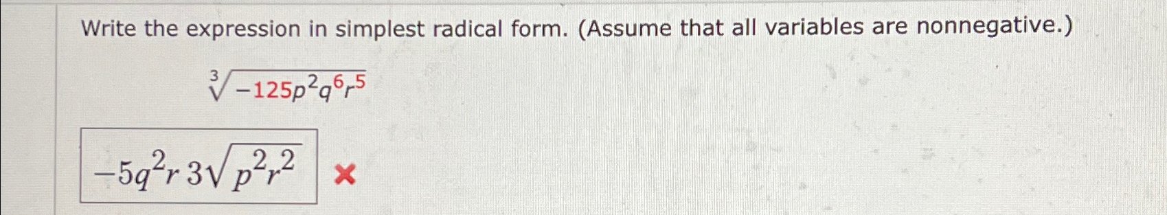 Solved Write the expression in simplest radical form. | Chegg.com