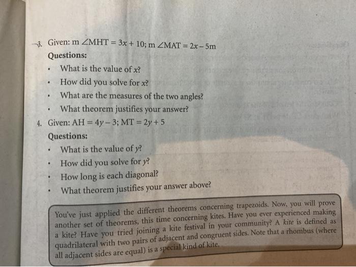 Solved Solving Problems involving Theorems on Trapezoids > | Chegg.com