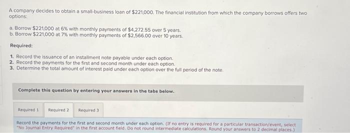 Solved A company decides to obtain a small-business loan of | Chegg.com