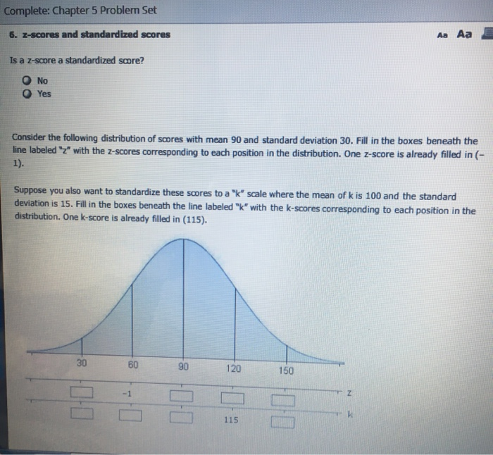 Solved Complete: Chapter 5 Problem Set 6. z-scores and | Chegg.com