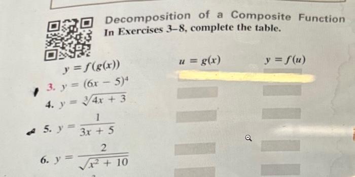 Solved Decomposition of a Composite Function In Exercises | Chegg.com