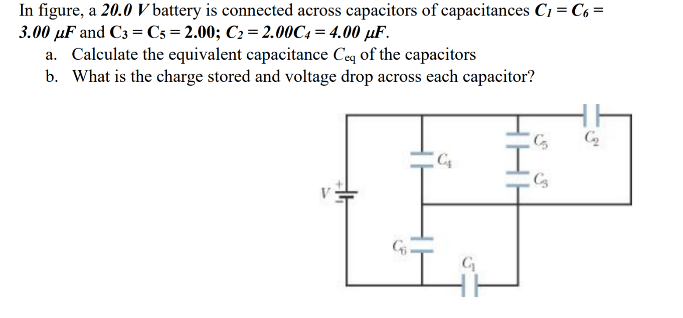 Solved In figure, a 20.0V ﻿battery is connected across | Chegg.com