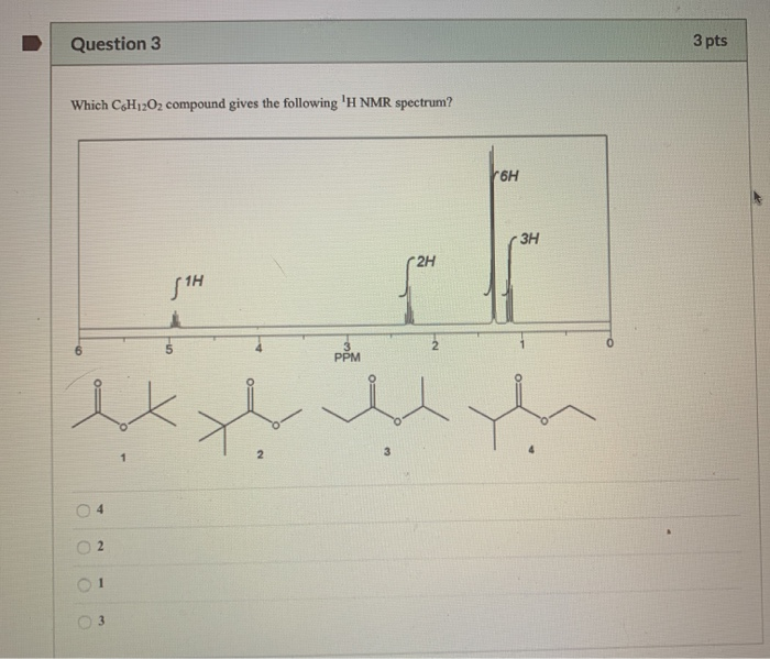 Solved Question 3 3 pts Which CH2O2 compound gives the | Chegg.com